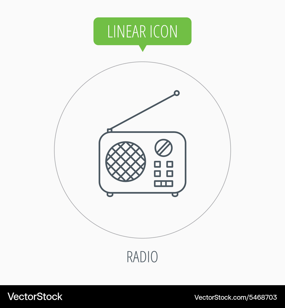 Radio icon retro musical receiver sign Royalty Free Vector
