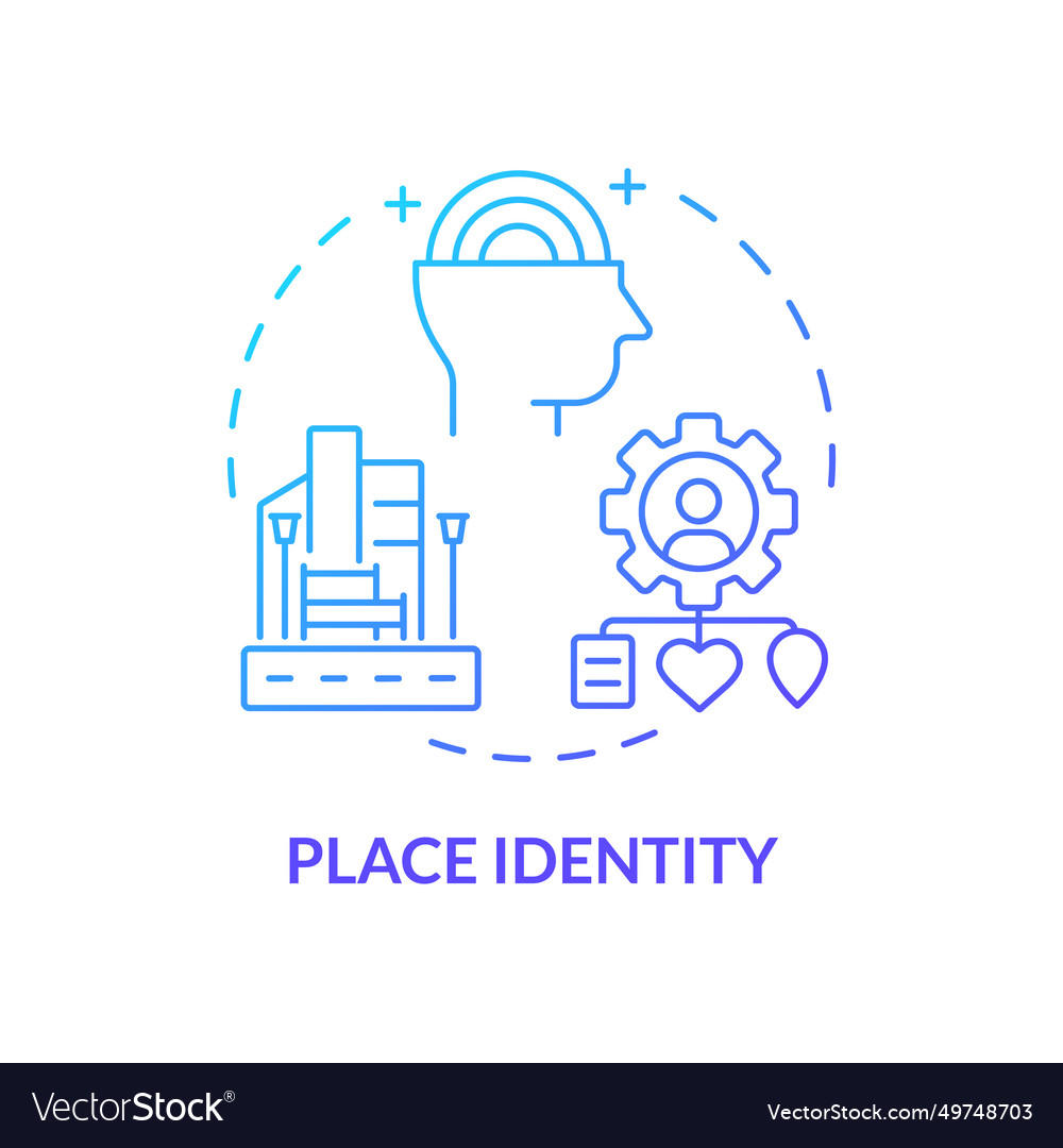 Thin line simple gradient place identity icon Vector Image Thin line simple gradient place identity icon Vector Image