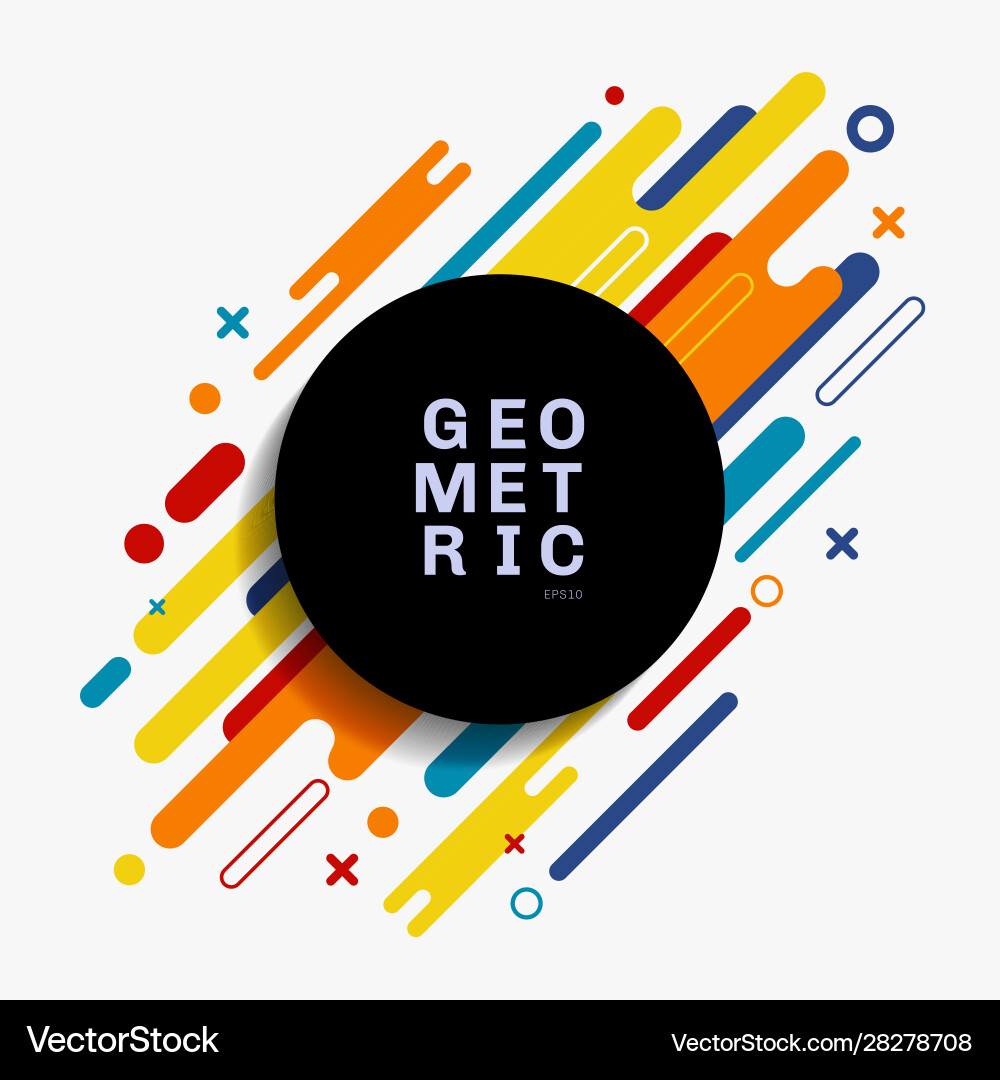 Abstract colorful geometric composition made of Vector Image