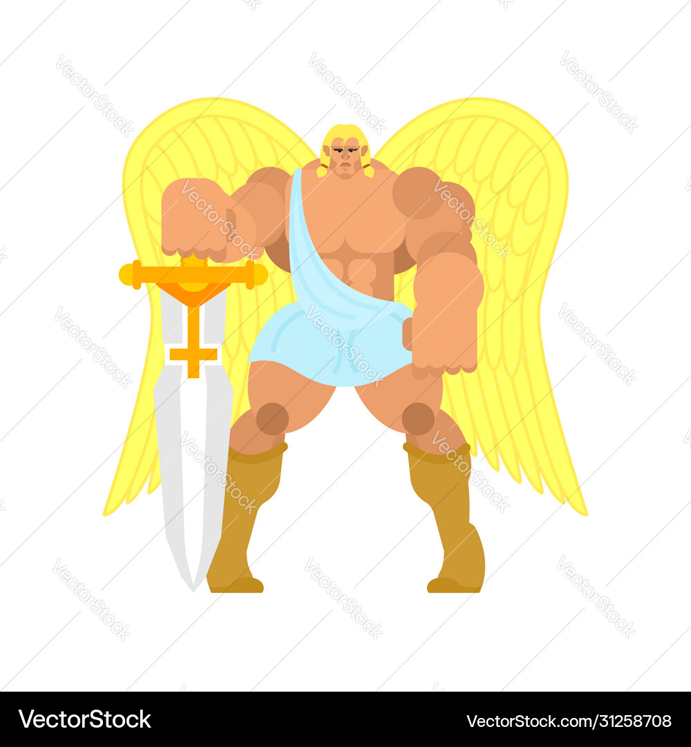 Angel strong powerful archangel power god Vector Image