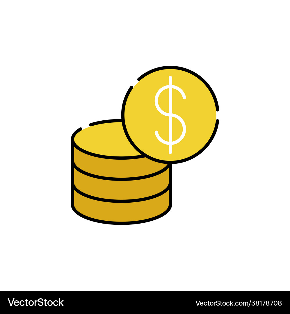 Coin icon dollar money design concept Royalty Free Vector