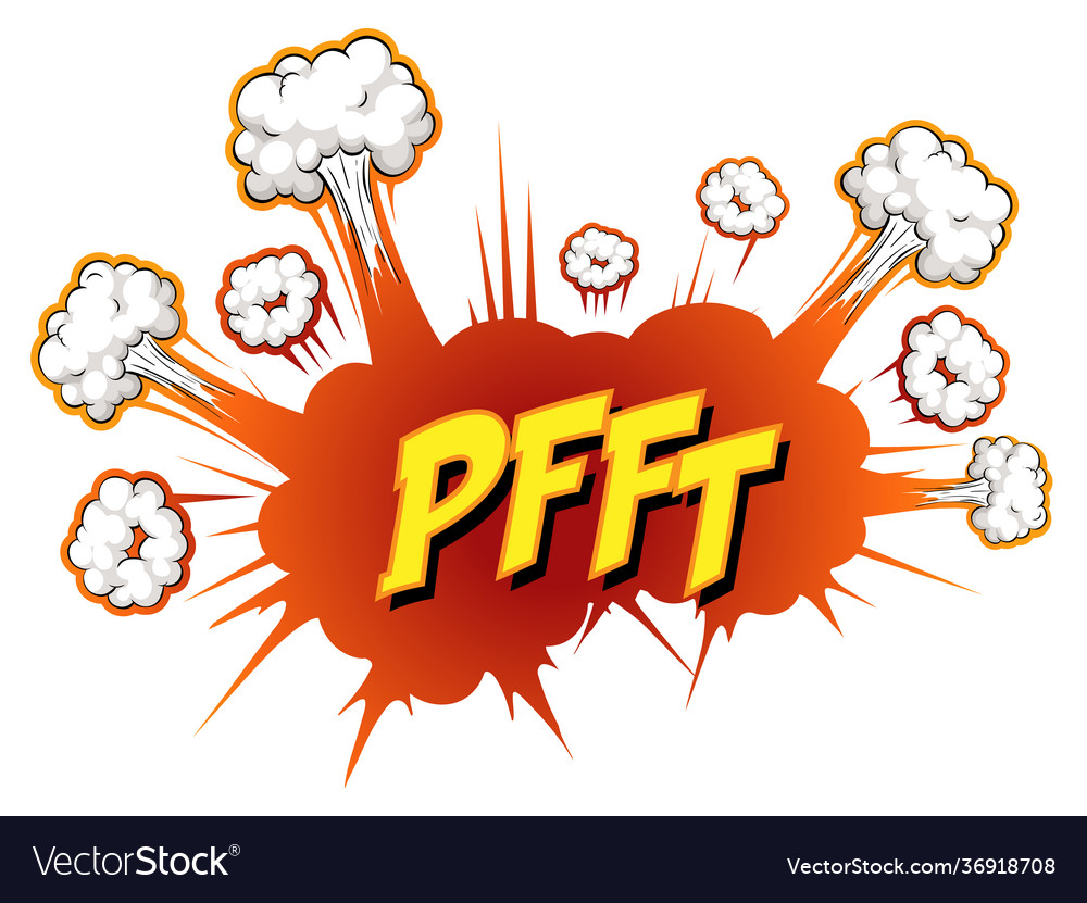 Comic speech bubble with pfft text Royalty Free Vector Image