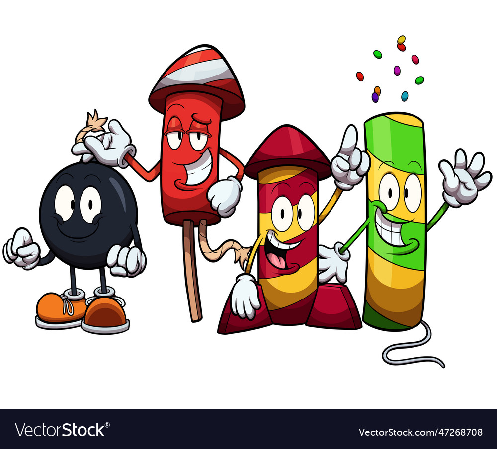 Firework characters Royalty Free Vector Image - VectorStock