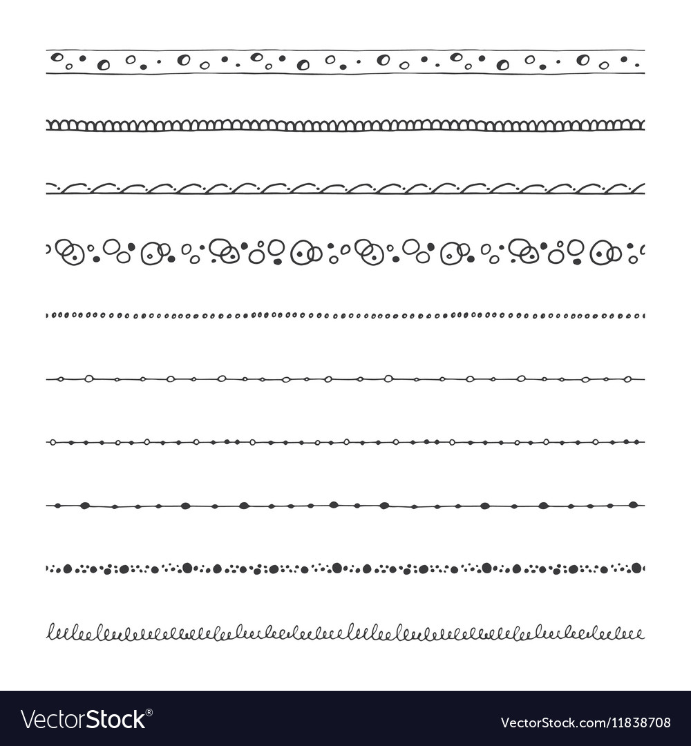 Hand drawn borders design elements Royalty Free Vector Image