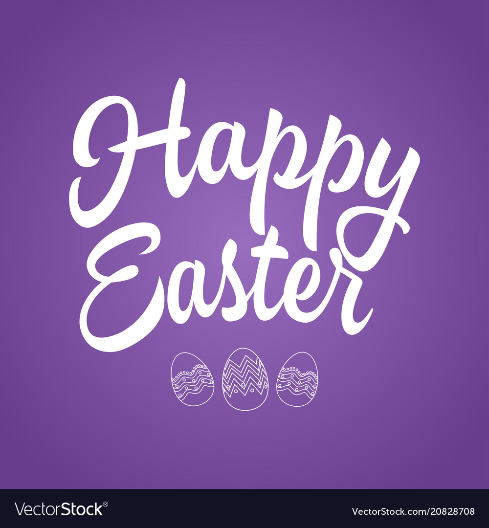 Happy easter text Royalty Free Vector Image - VectorStock