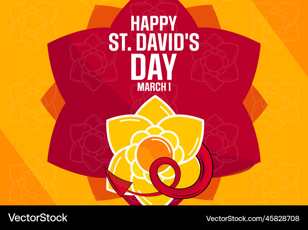 Happy st david s day march 1 Royalty Free Vector Image