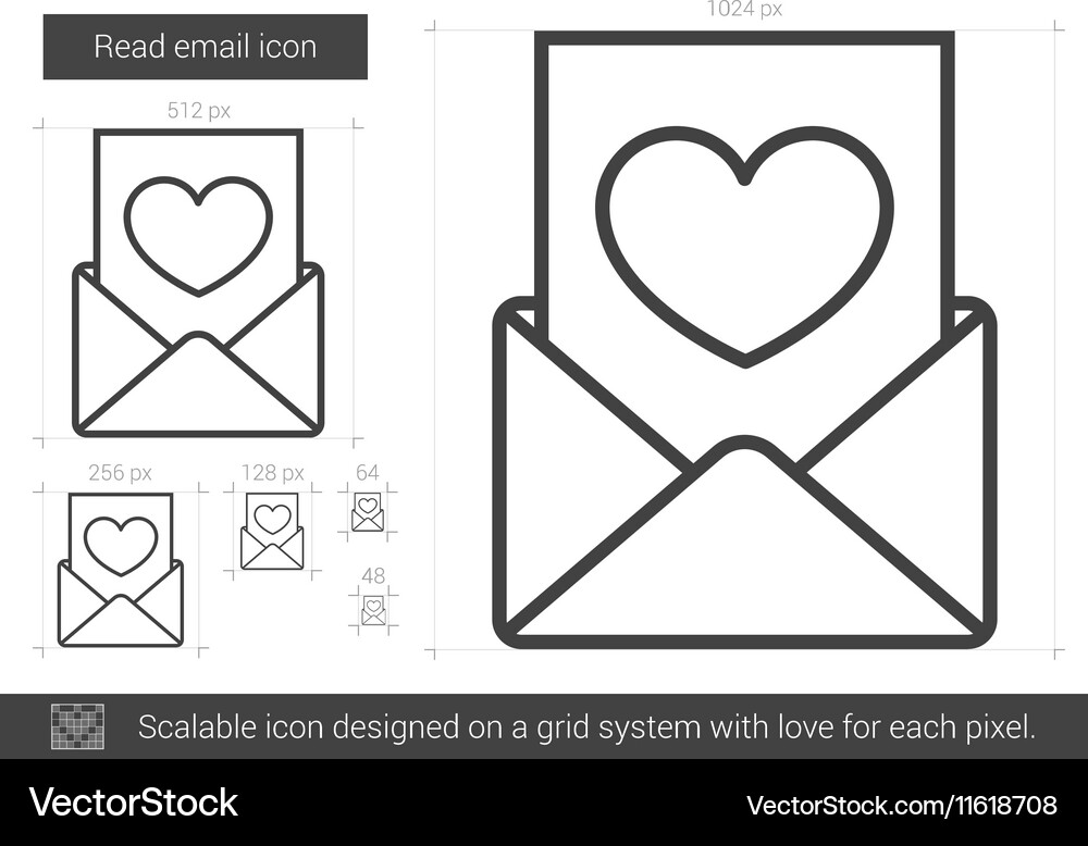 Read email line icon Royalty Free Vector Image