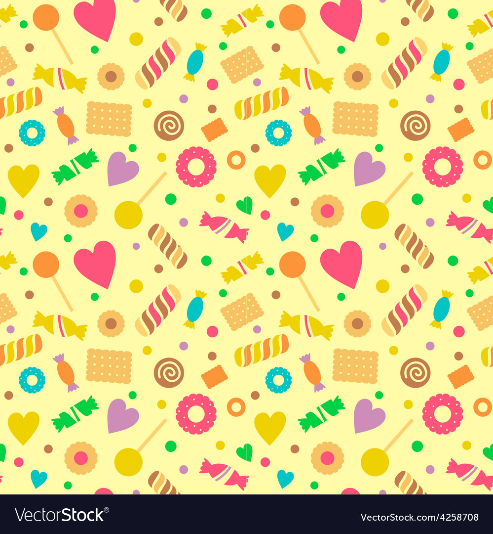 Seamless pattern with sweets Royalty Free Vector Image