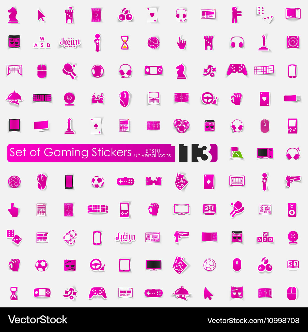 Set of gaming stickers Royalty Free Vector Image