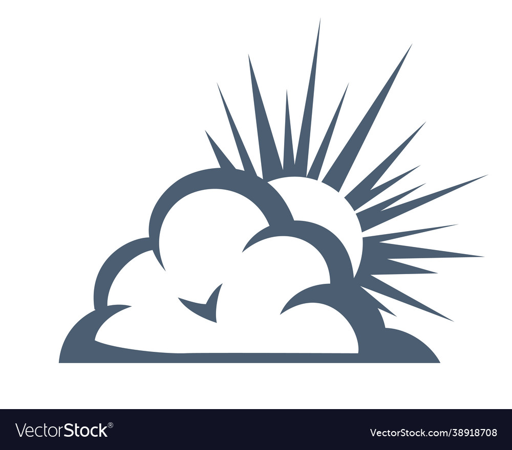 Sun emitting rays light from behind Royalty Free Vector