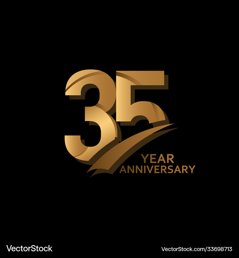 35 years gold elegant anniversary celebration Vector Image