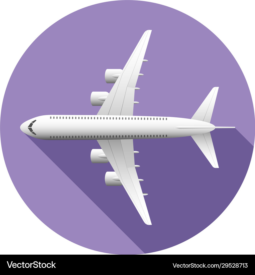 Airplane with shadow travel flight icon collection
