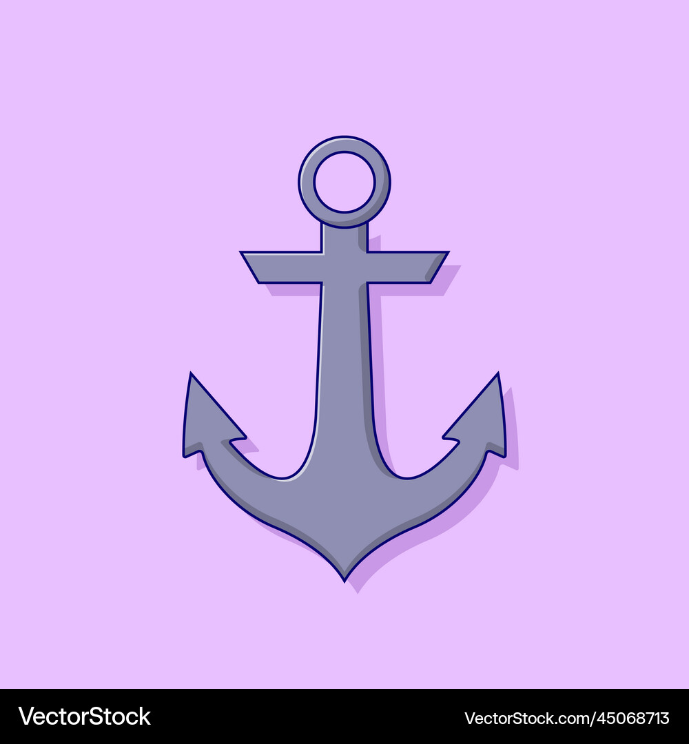Anchor icon marine flat cartoon style suitable Vector Image
