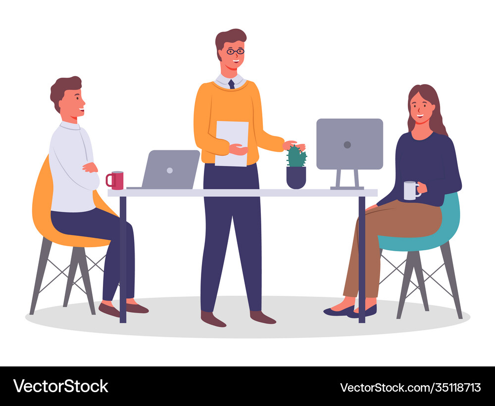 Businesspeople collective working in office Vector Image