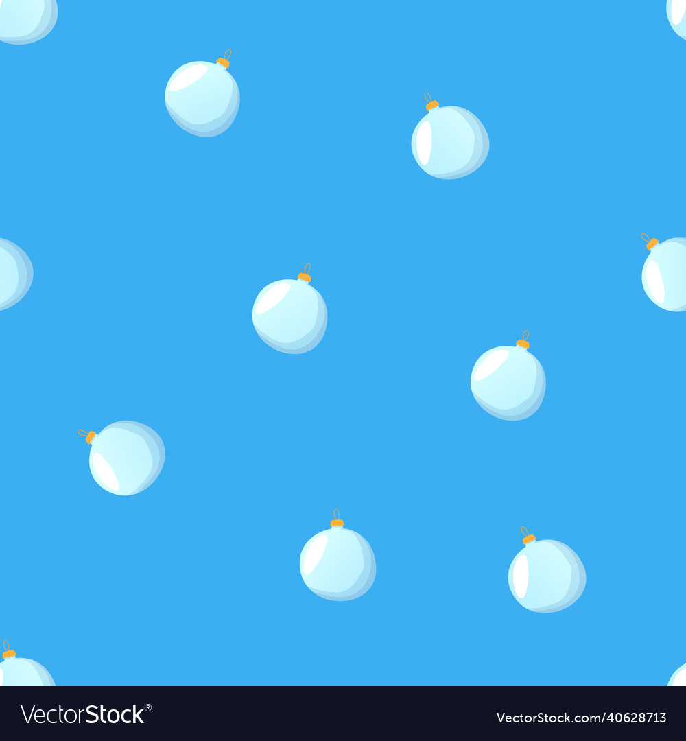 Christmas Blue Balls Seamless Pattern Royalty Free Vector