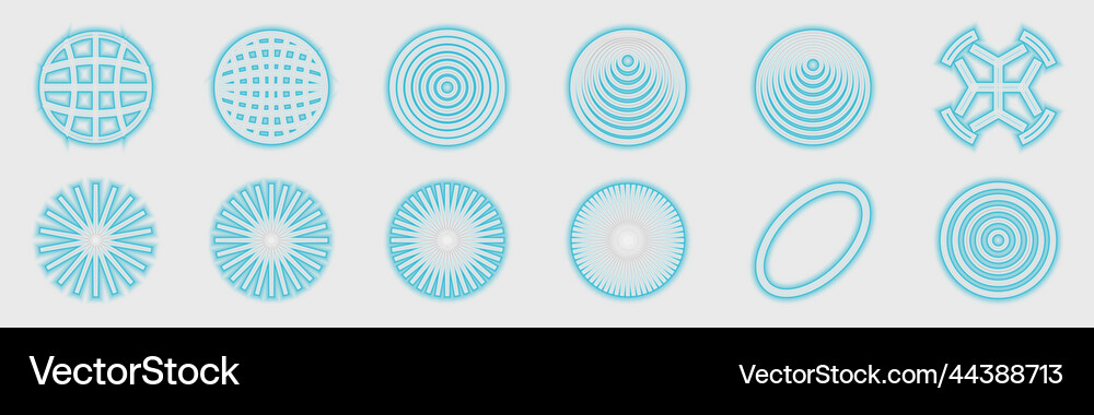Collection of y2k elements trendy geometric Vector Image