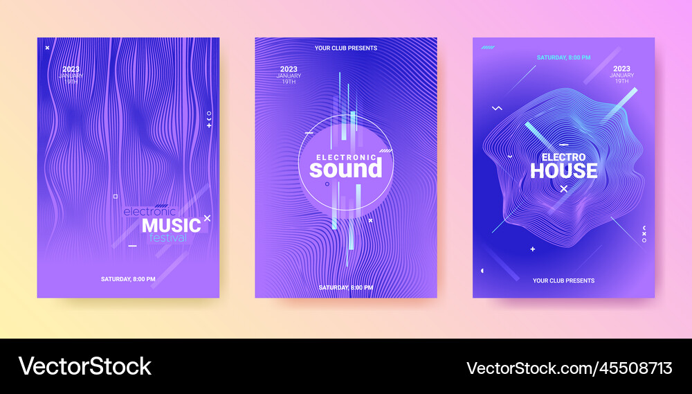 Dance music flyer electronic party poster Vector Image
