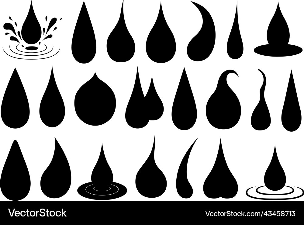Different liquid drops Royalty Free Vector Image