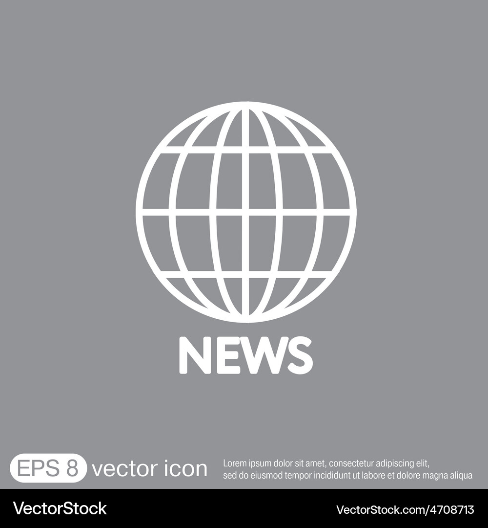 Globe symbol news icon planet Royalty Free Vector Image