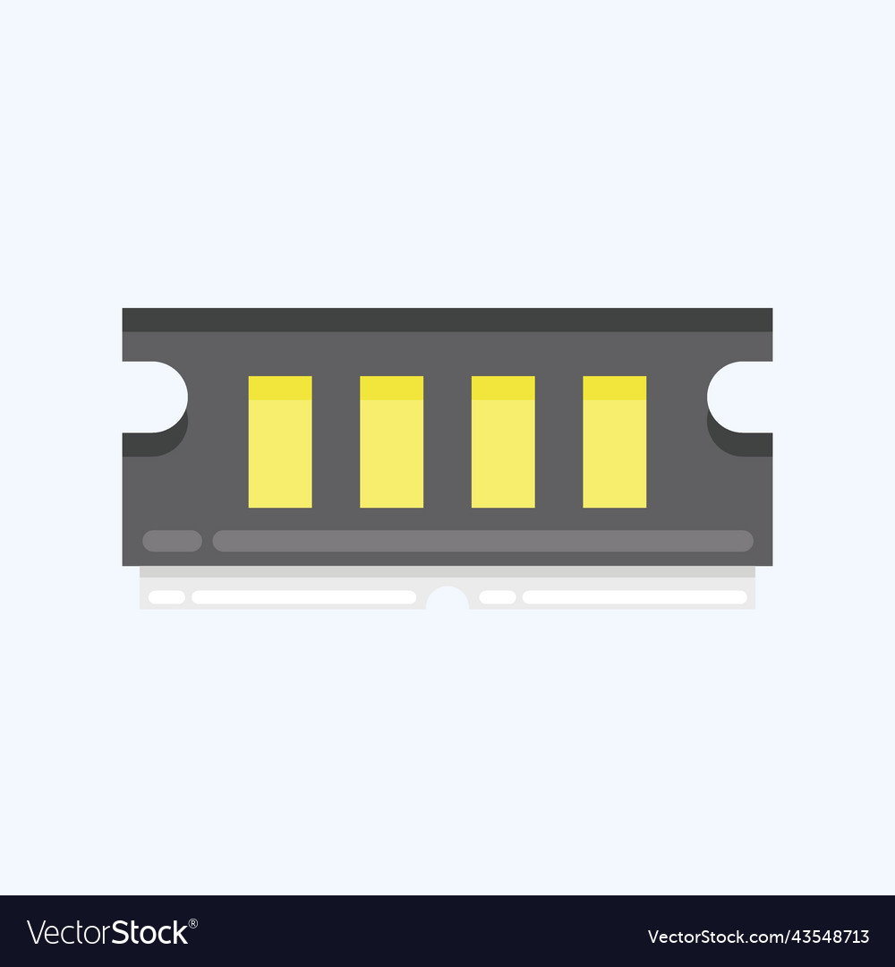 Icon Ram Suitable For Computer Components Symbol Vector Image
