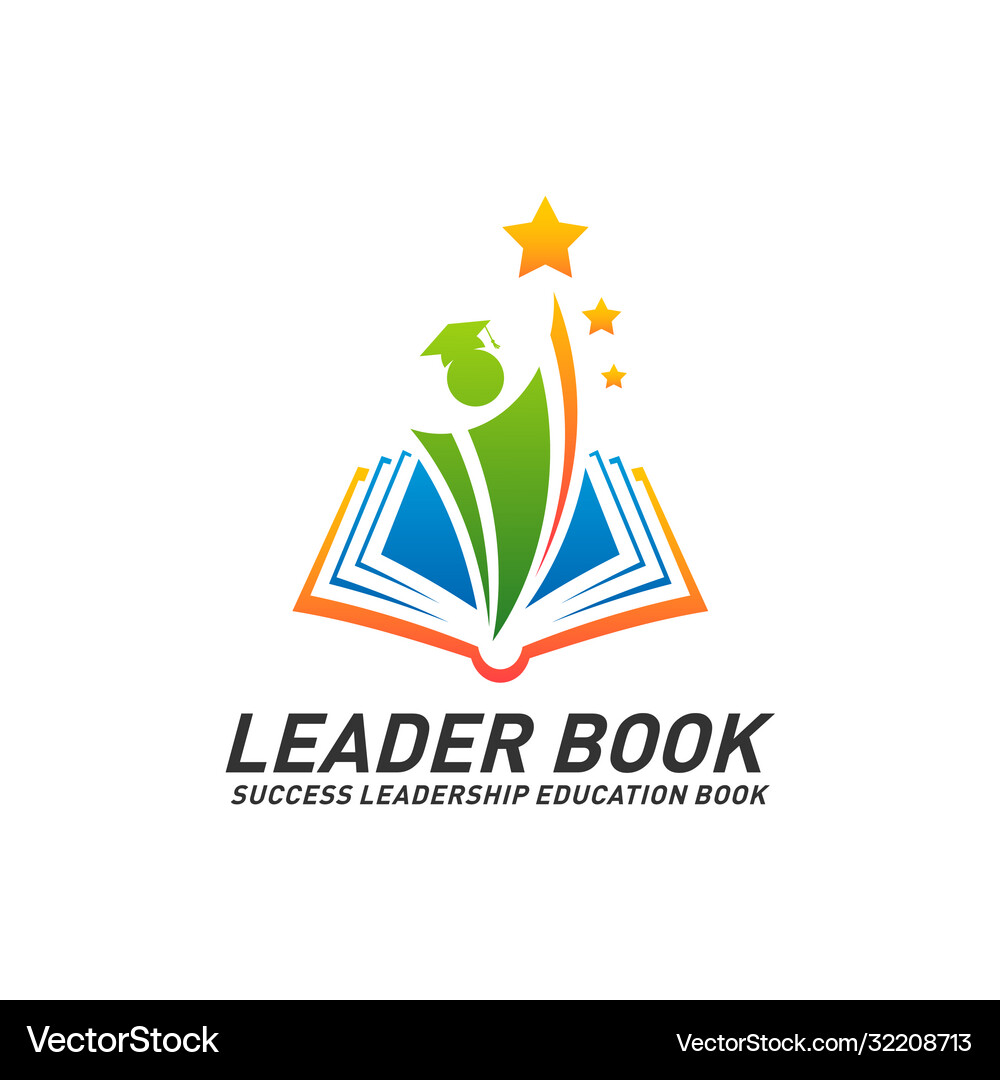 Leadership education book logo design concept Vector Image