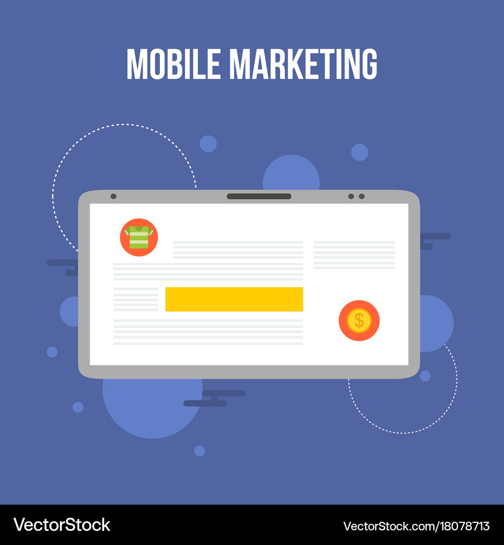 Mobile marketing design collection stock Vector Image