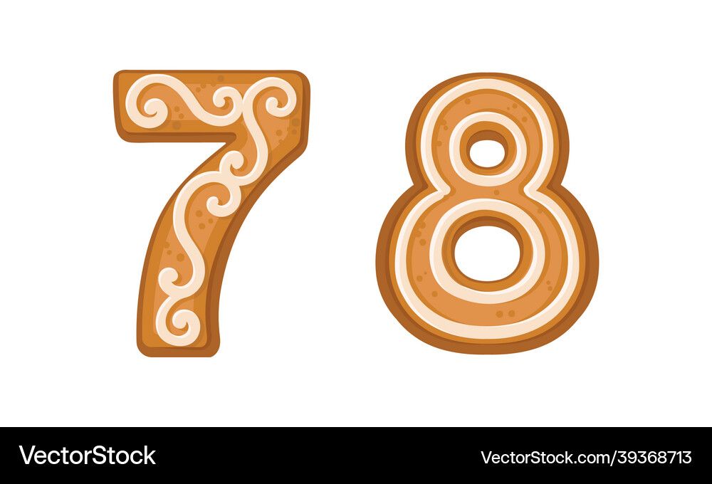 Number and numeral as freshly baked cookie Vector Image