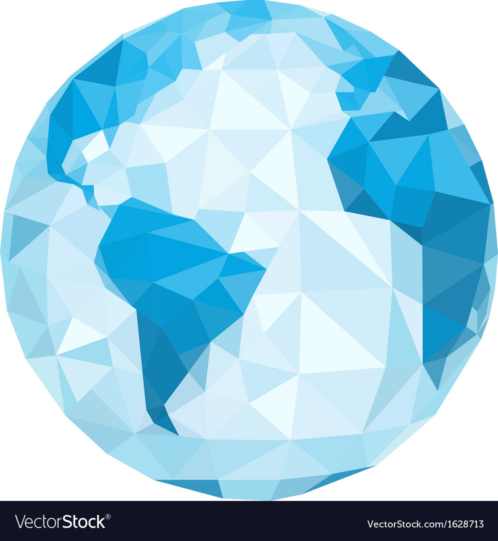 Polygonal globe Royalty Free Vector Image - VectorStock