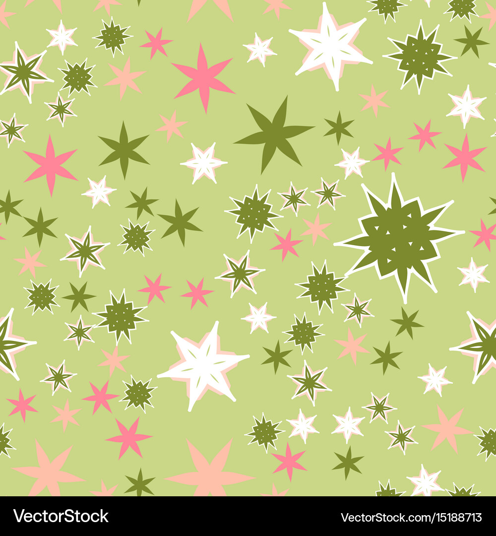 Seamless texture pink stars stylized flowers Vector Image