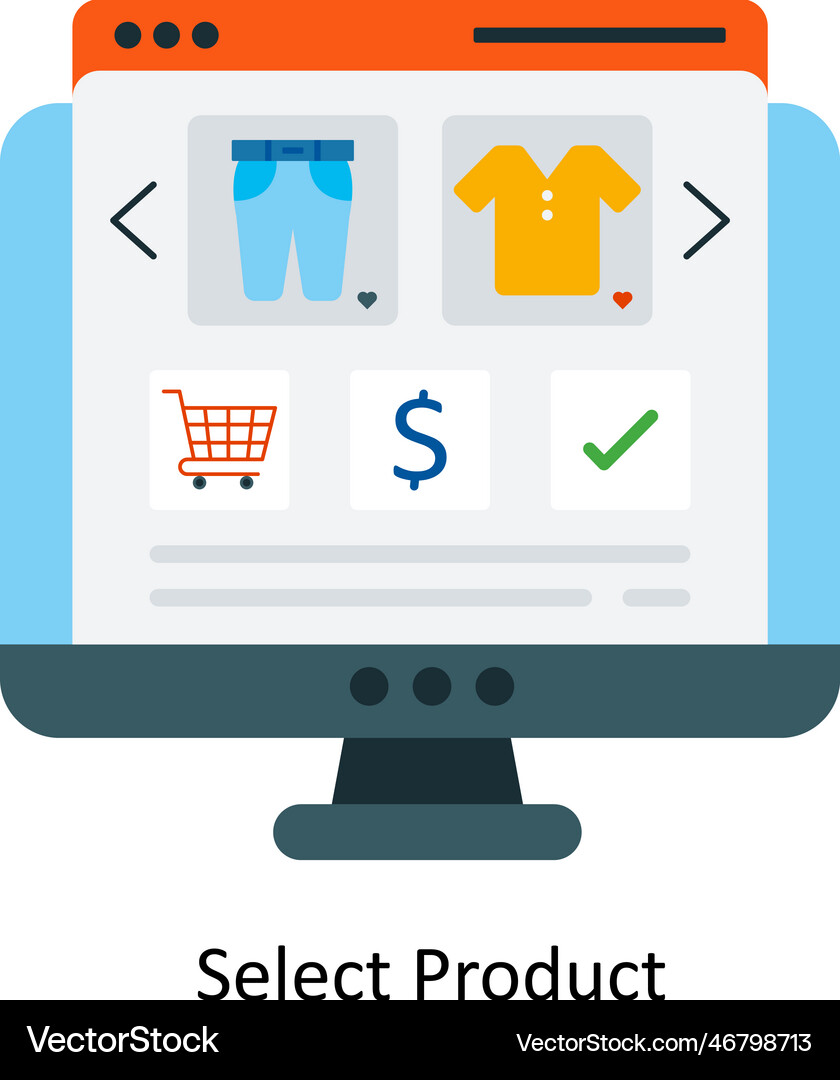 Select product flat icons simple stock ill Vector Image