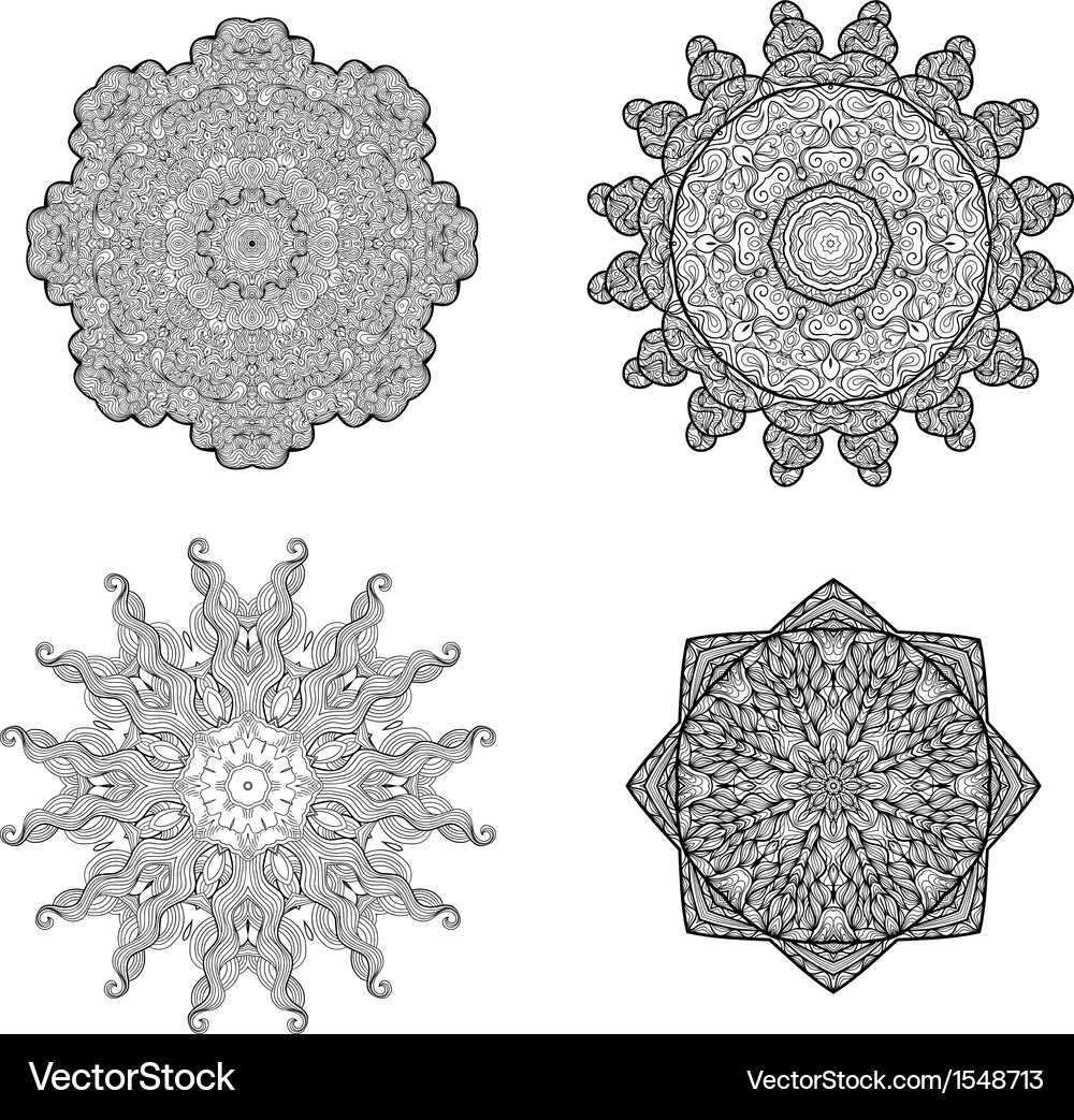 Set of round ornaments Royalty Free Vector Image