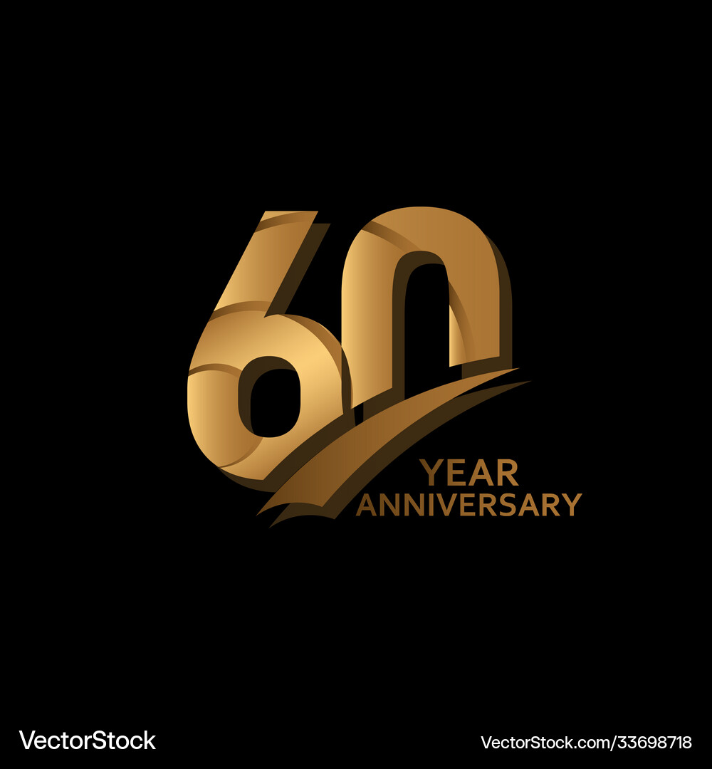60 years gold elegant anniversary celebration Vector Image