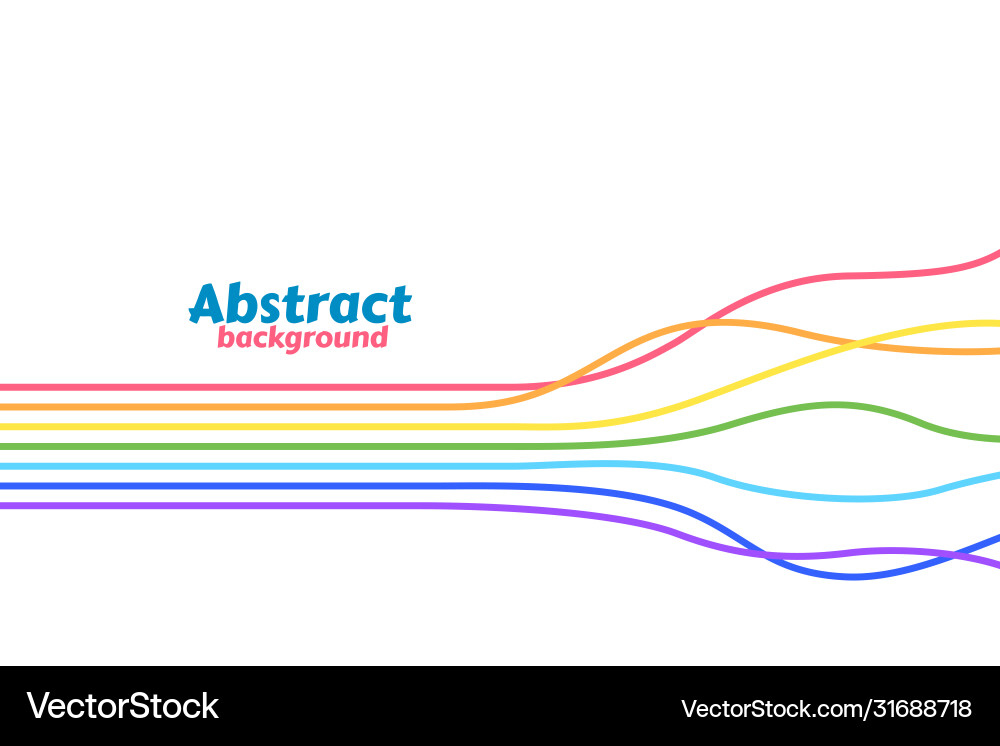 Abstract stylish rainbow colors lines background Vector Image