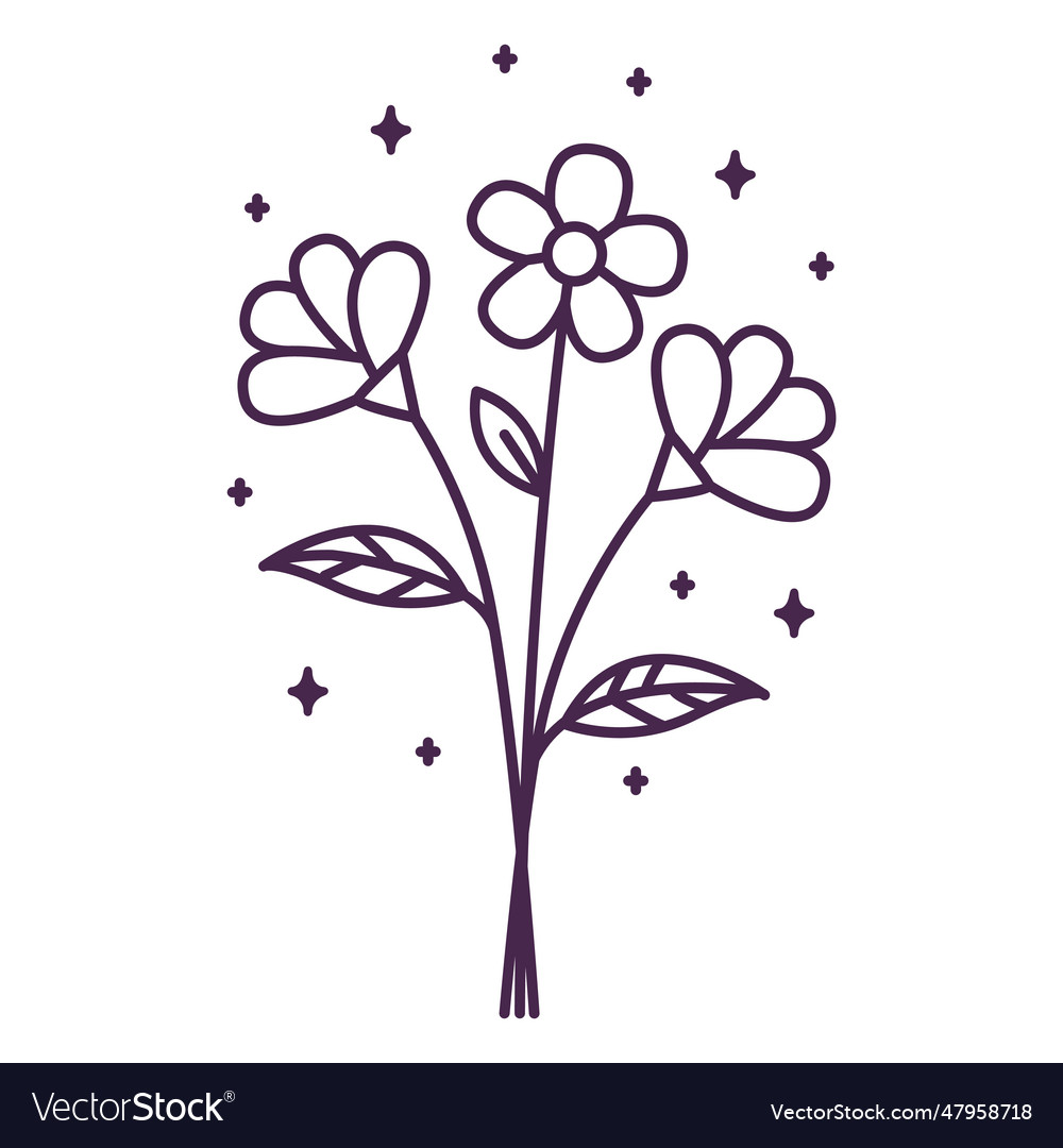Bouquet stroke design Royalty Free Vector Image Bouquet stroke design Royalty Free Vector Image