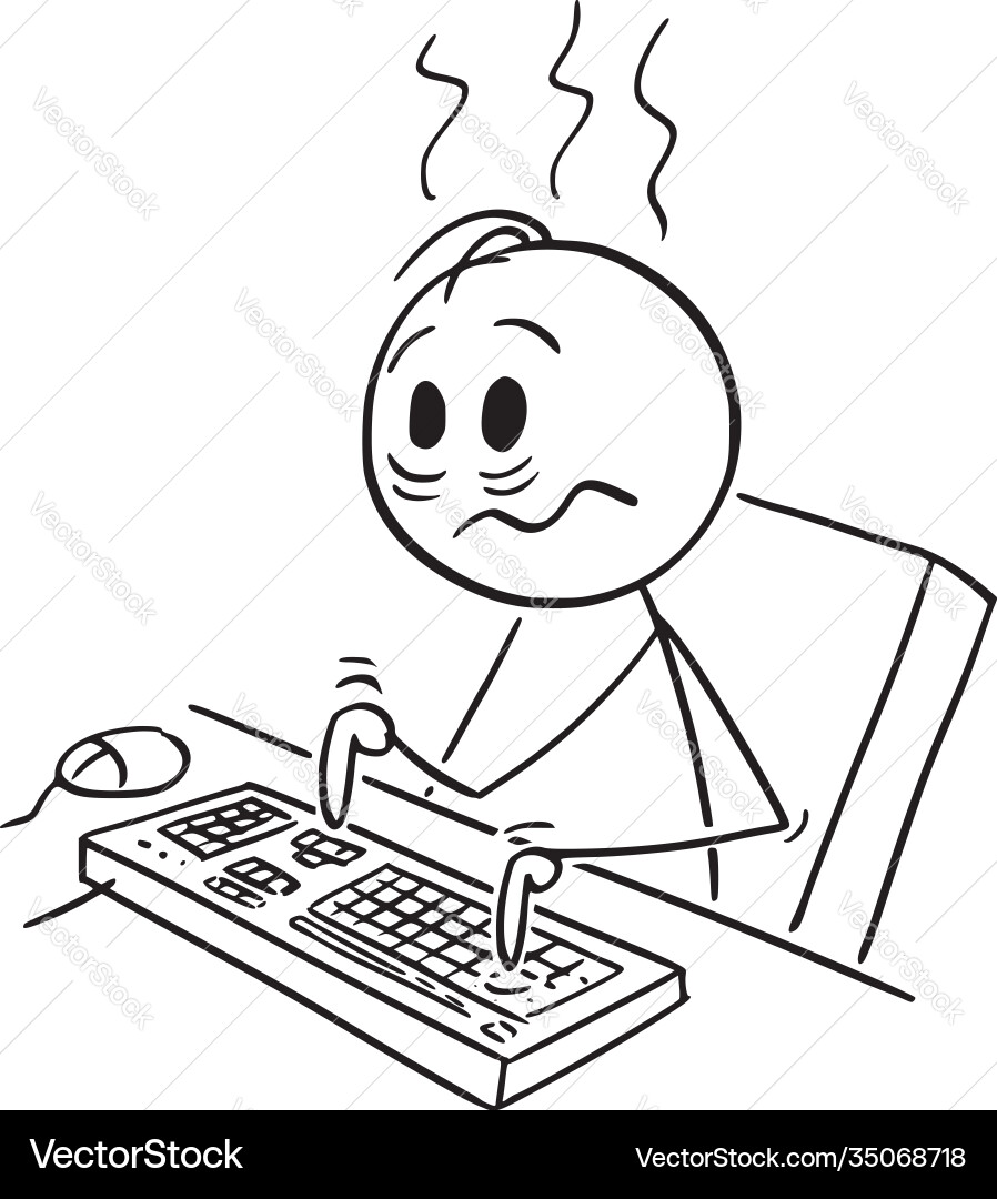 Cartoon tiredexhausted or overworked man Vector Image