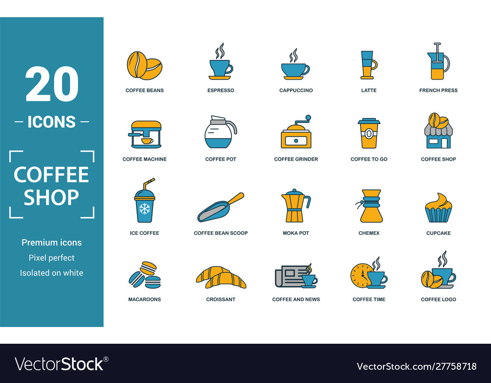 Coffee icon set include creative elements Vector Image