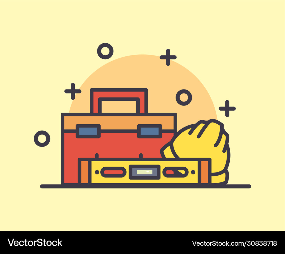 Construction tool kits and helmet design Vector Image