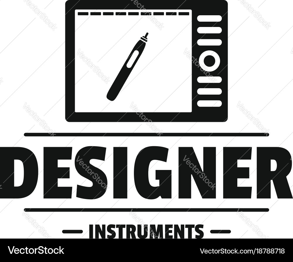 Designer shop logo simple black style Royalty Free Vector