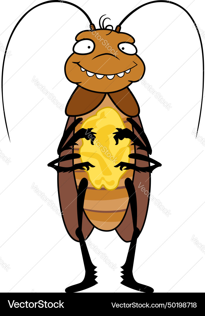 Eating cockroach icon cartoon american bug Vector Image