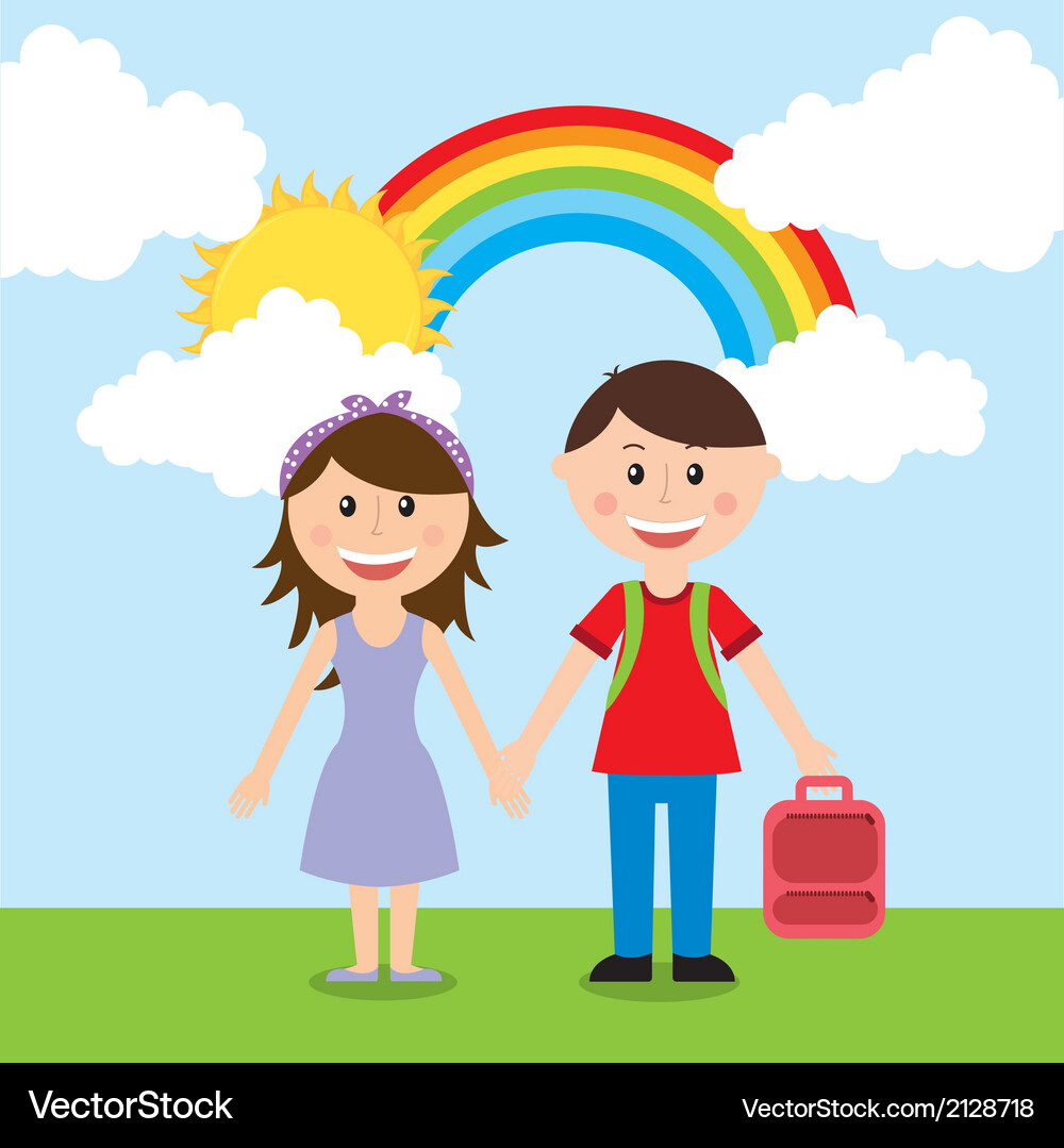 Family design over landscape background Royalty Free Vector