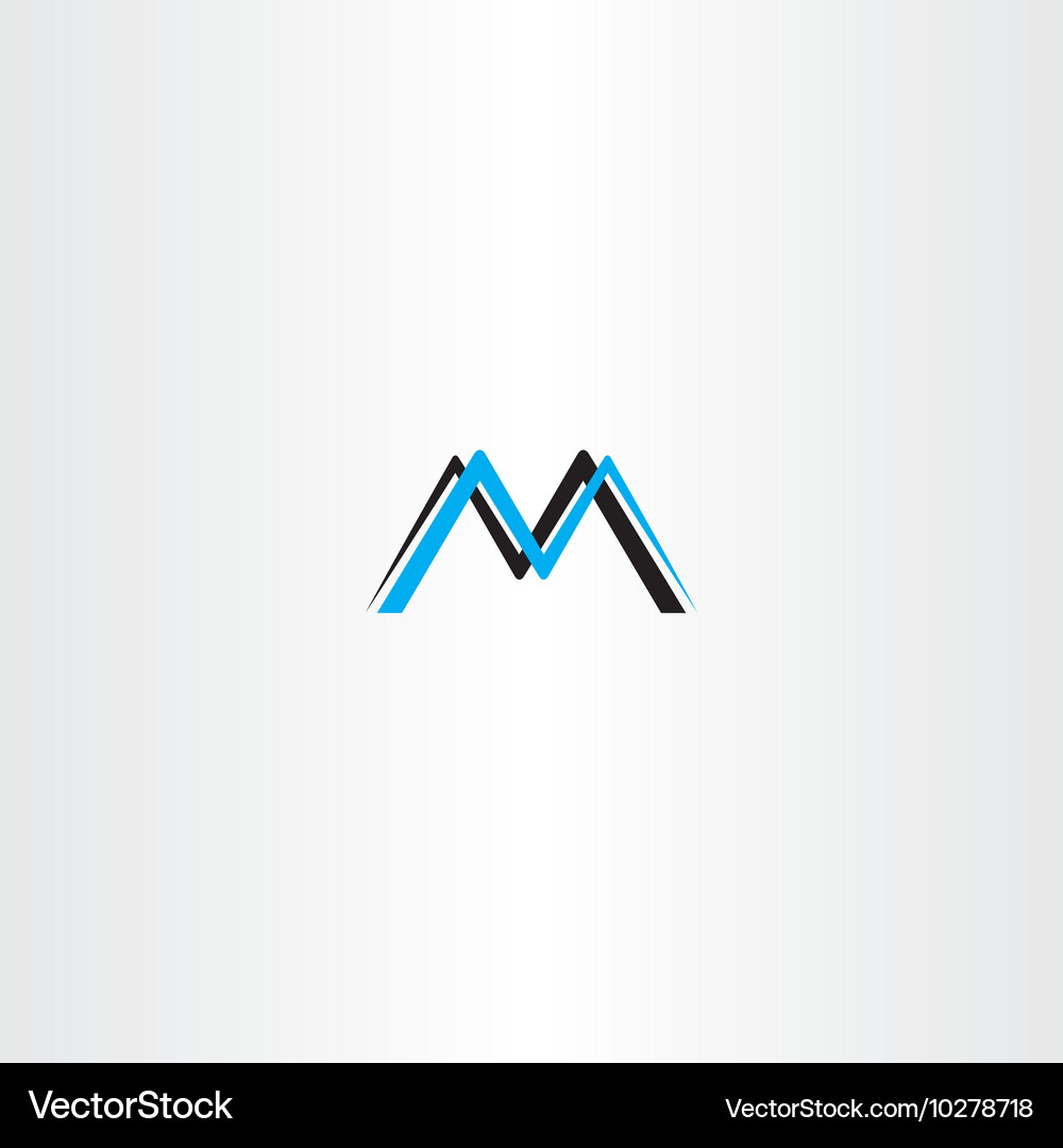 Letter m cyan black logo icon Royalty Free Vector Image