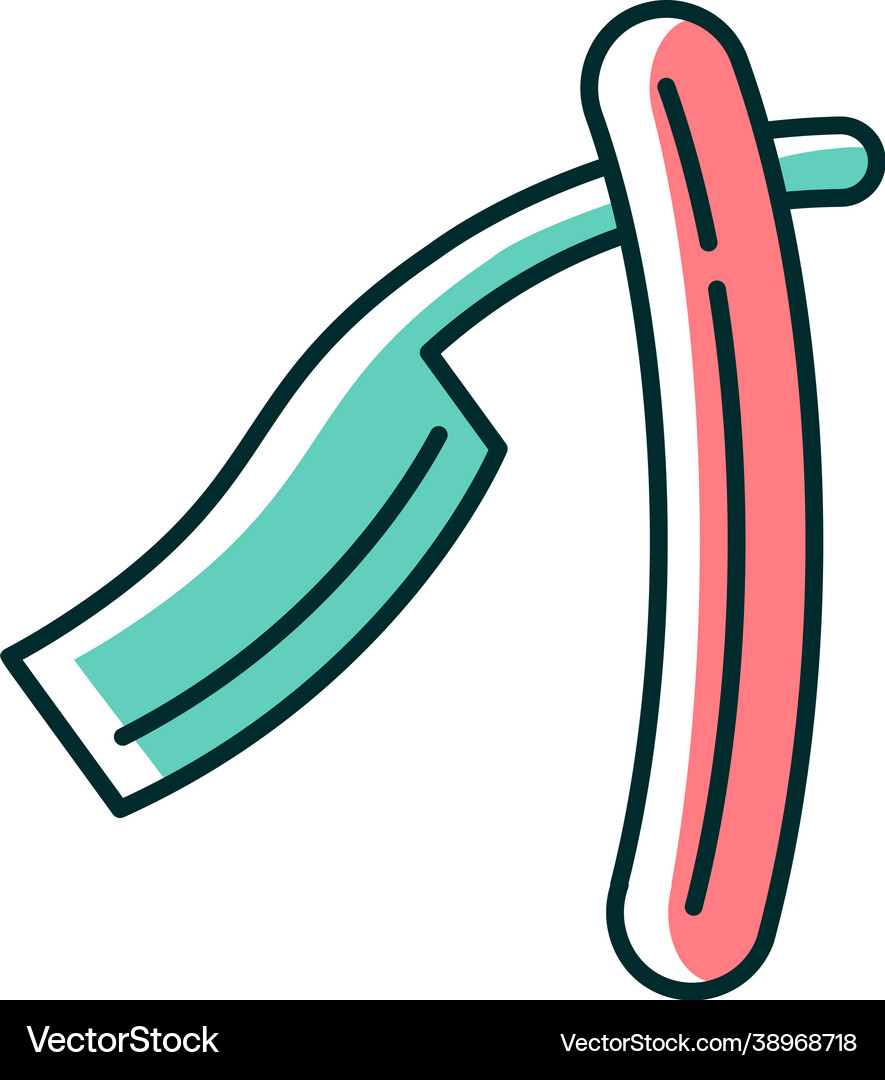 Old fashioned razor rgb color icon Royalty Free Vector Image
