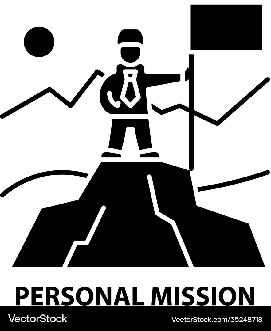 Personal mission icon black sign Royalty Free Vector Image