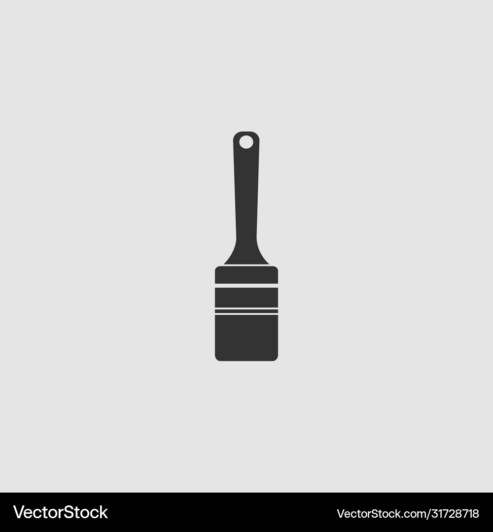 Renovation instrument brush whitewash icon flat Vector Image