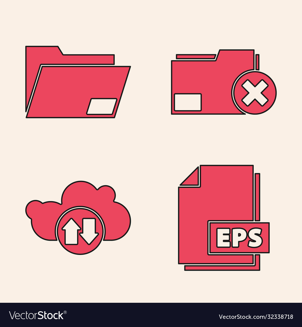 Set eps file document document folder delete Vector Image Set eps file document document folder delete Vector Image
