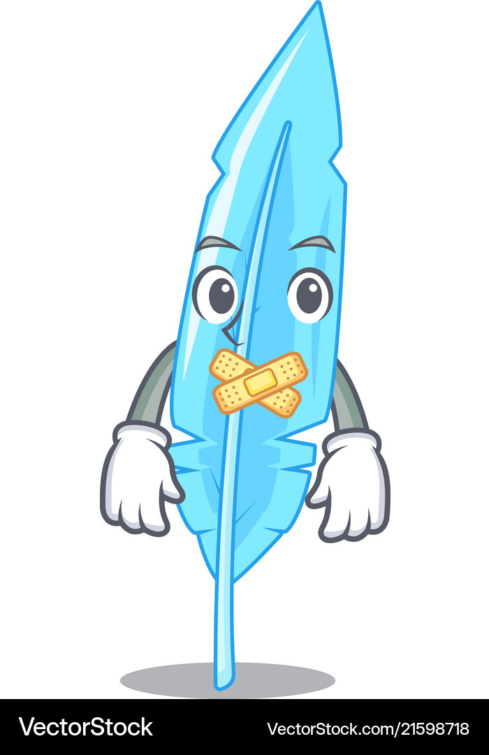 Silent feather mascot cartoon style Royalty Free Vector