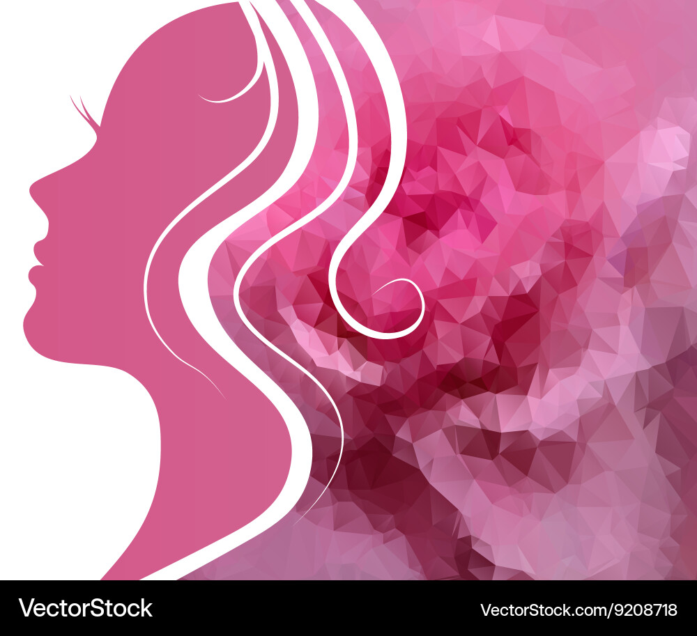 Silhouette a women on pink background Royalty Free Vector
