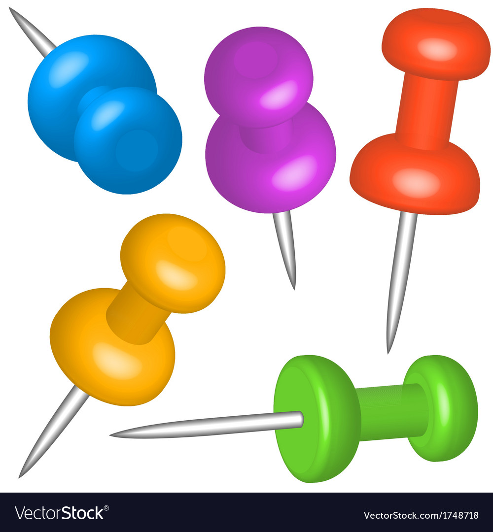 Thumbtacks Royalty Free Vector Image - VectorStock
