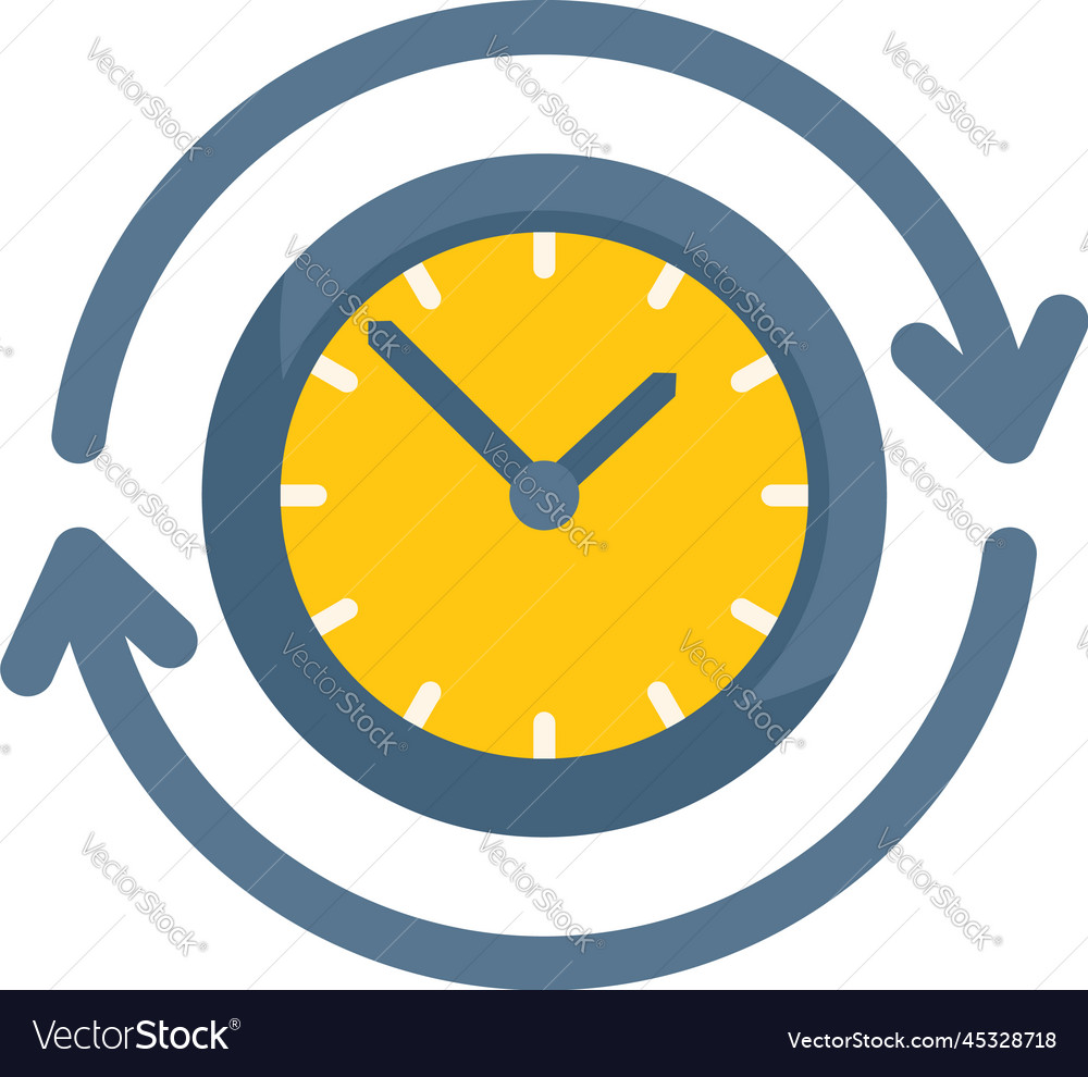 Time control icon flat project clock Royalty Free Vector