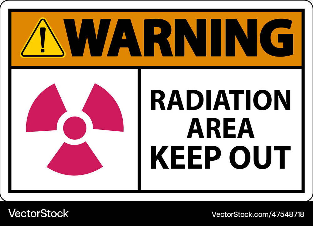 Warning radiation area keep out sign on white Vector Image